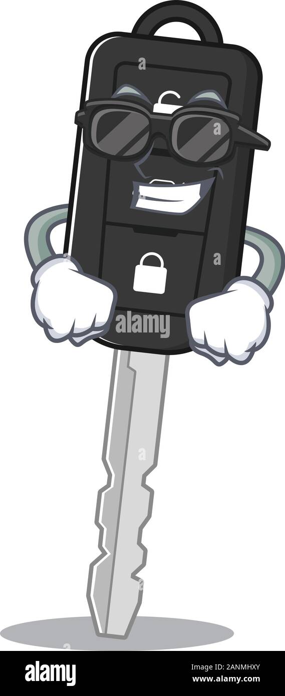 Super cool car key character wearing black glasses Stock Vector Image ...