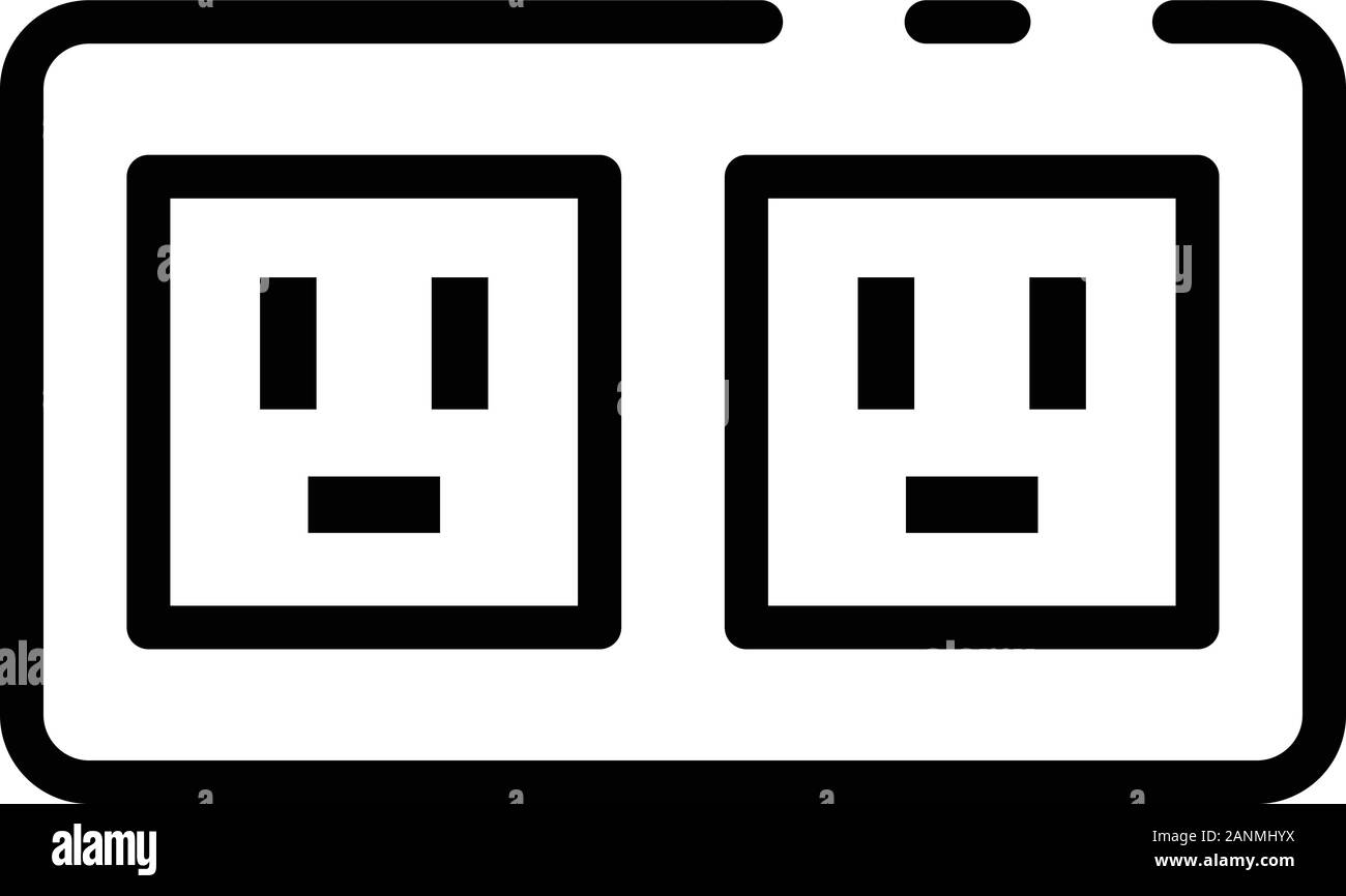 Power socket icon, outline style Stock Vector Image & Art - Alamy