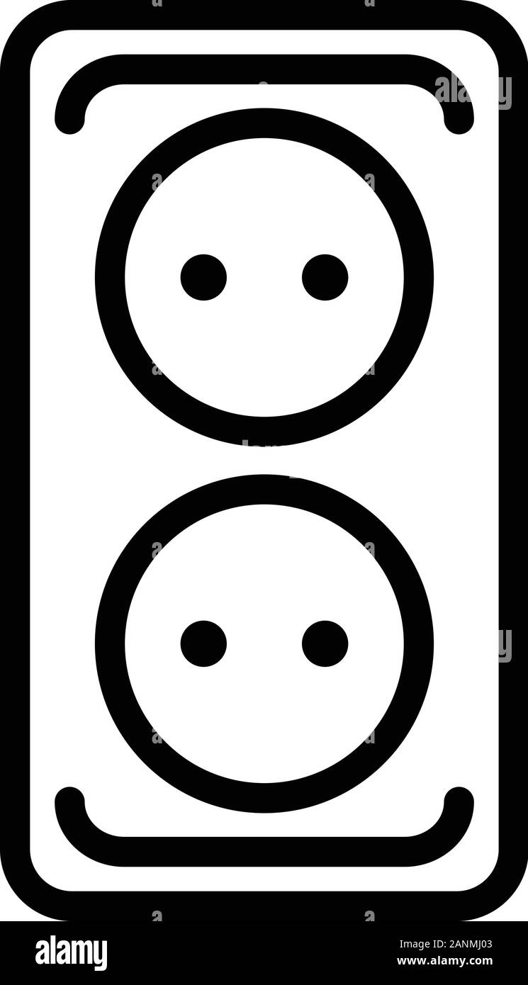 European socket icon, outline style Stock Vector Image & Art - Alamy