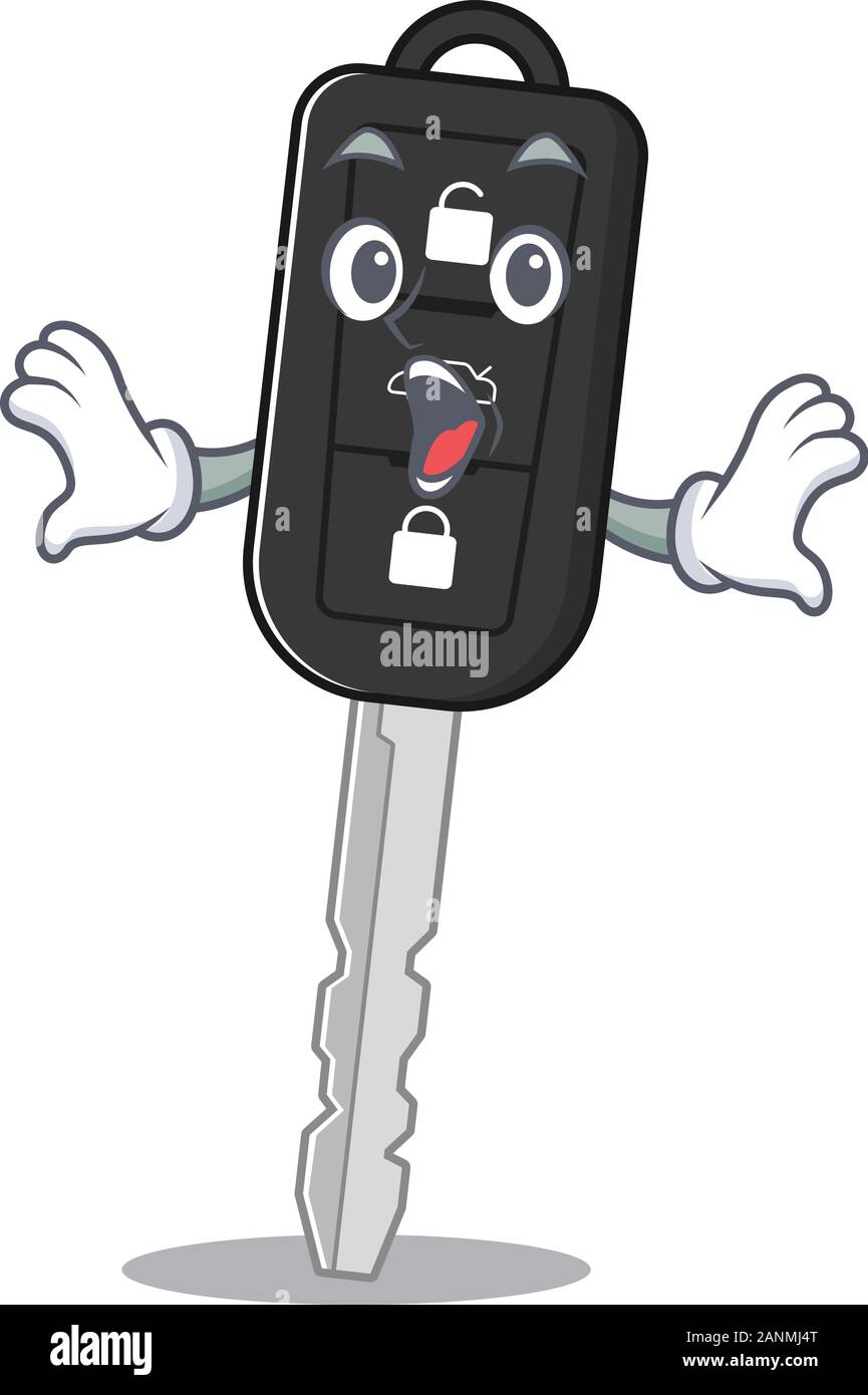 Car key cartoon character design on a surprised gesture Stock Vector ...
