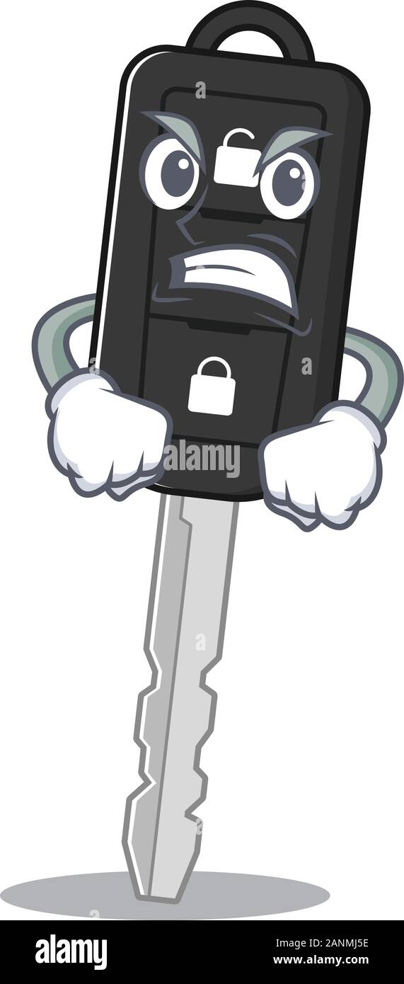Car key cartoon character design having angry face Stock Vector Image ...