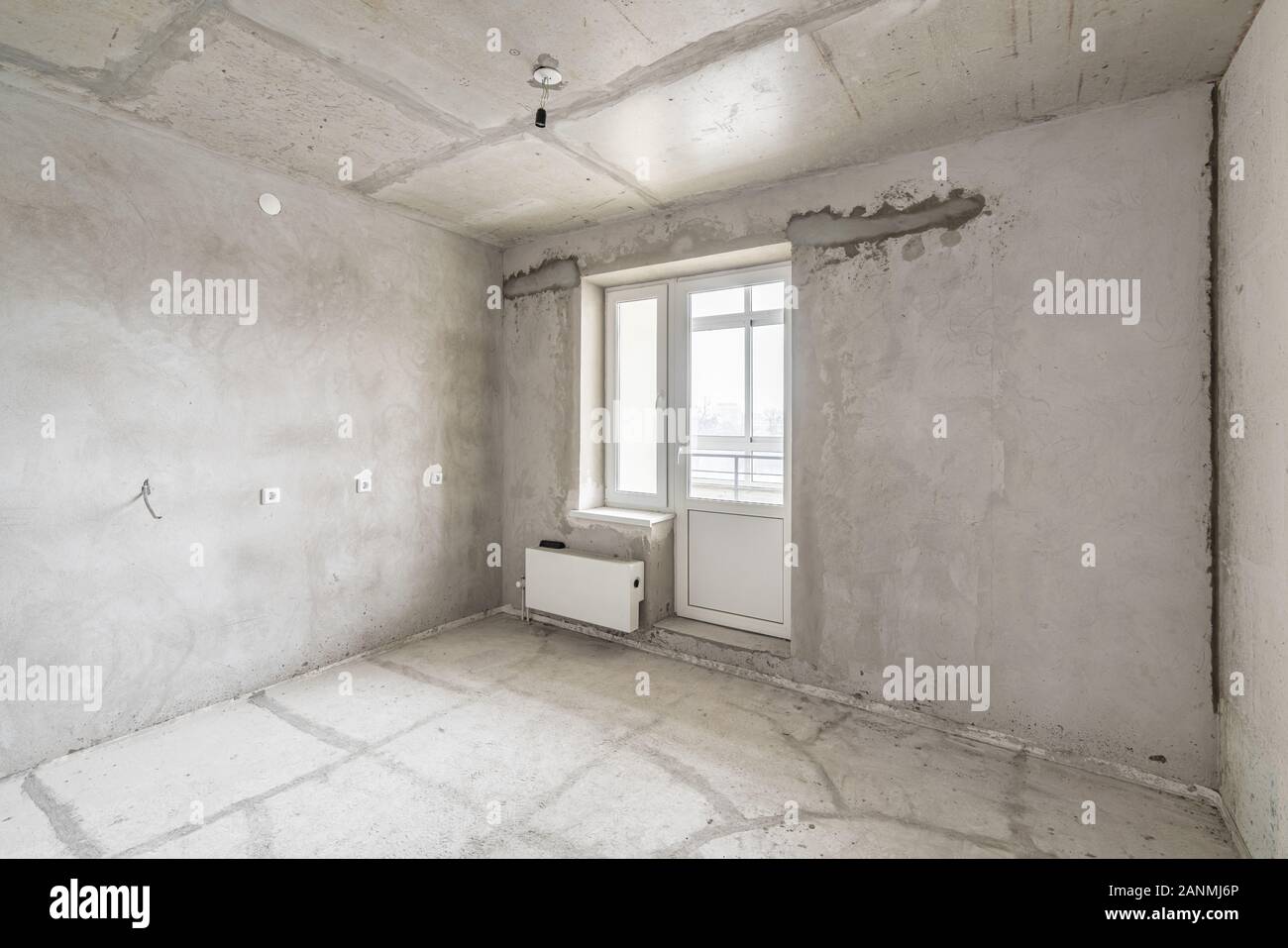 Empty interior for design, gray concrete wall. Empty room. Space for ...