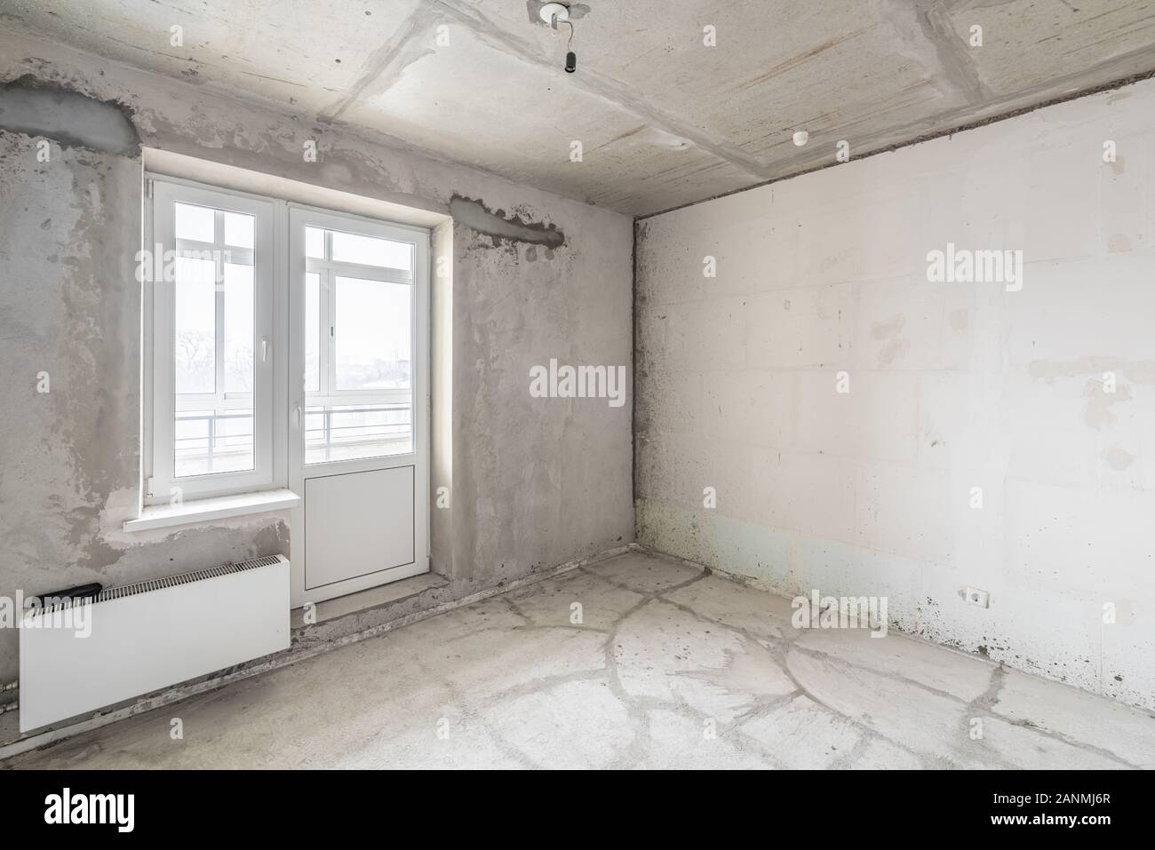 Empty interior for design, gray concrete wall. Empty room. Space for ...