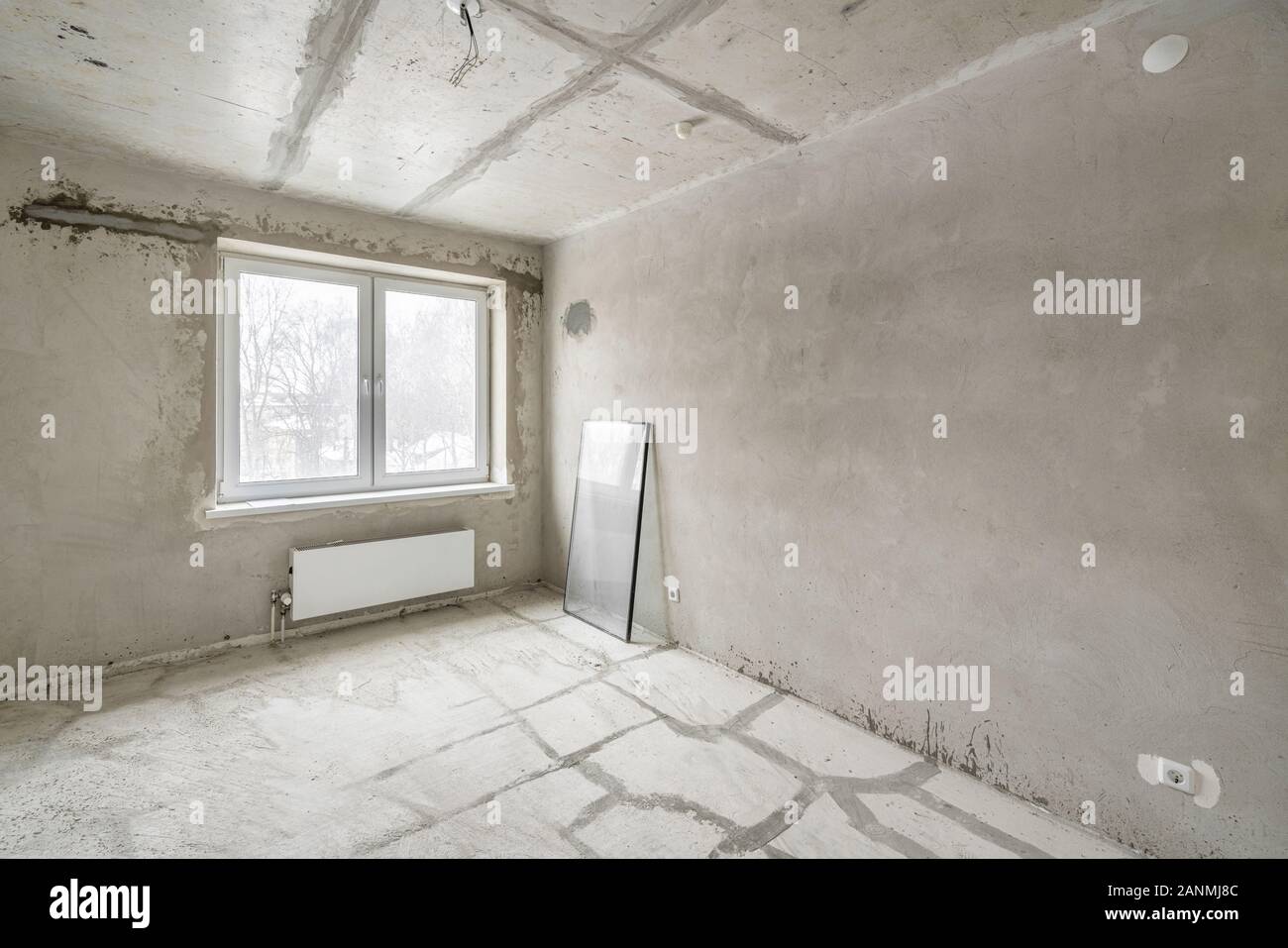 Empty interior for design, gray concrete wall. Empty room. Space for ...