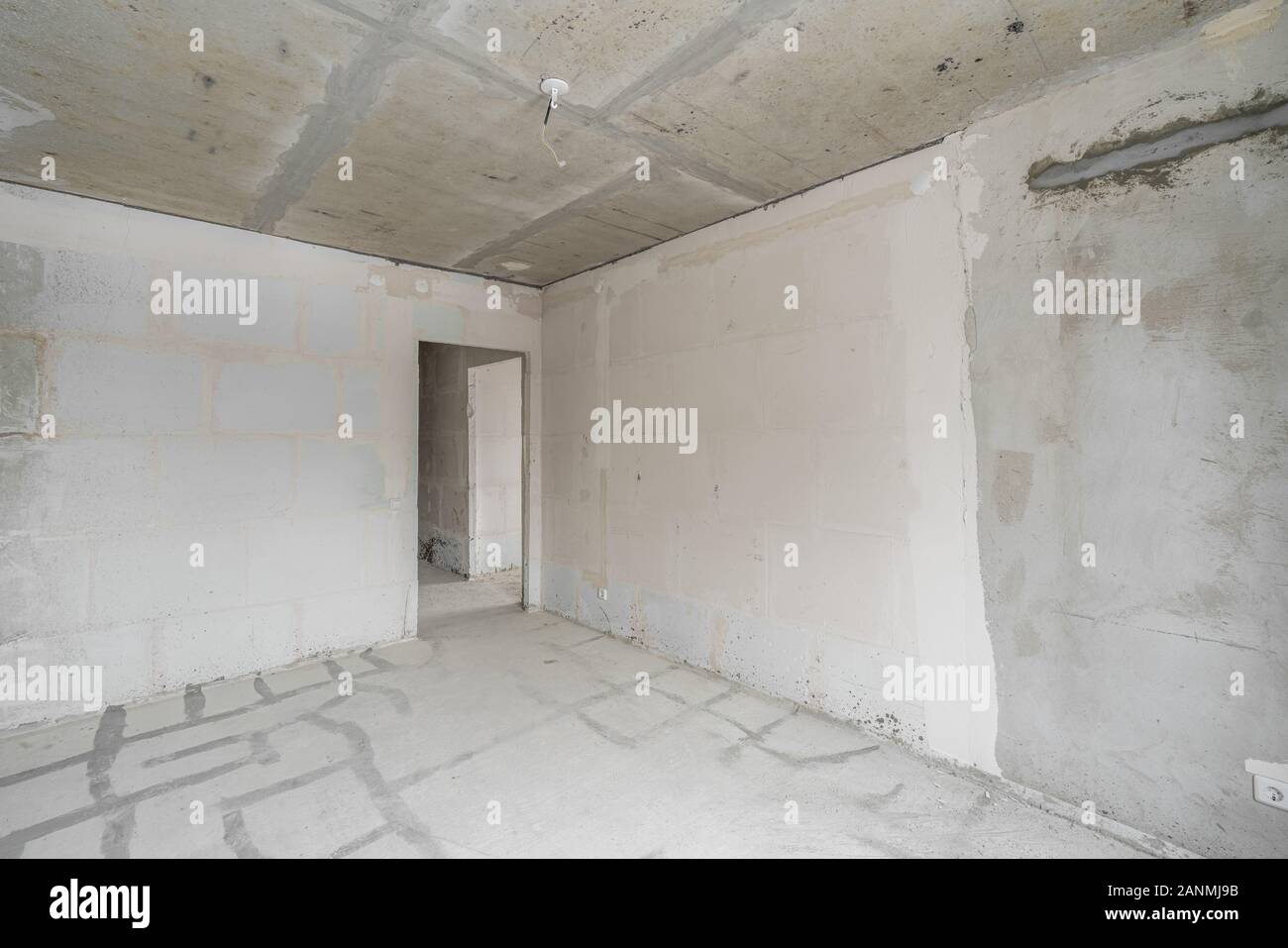 Empty interior for design, gray concrete wall. Empty room. Space for ...