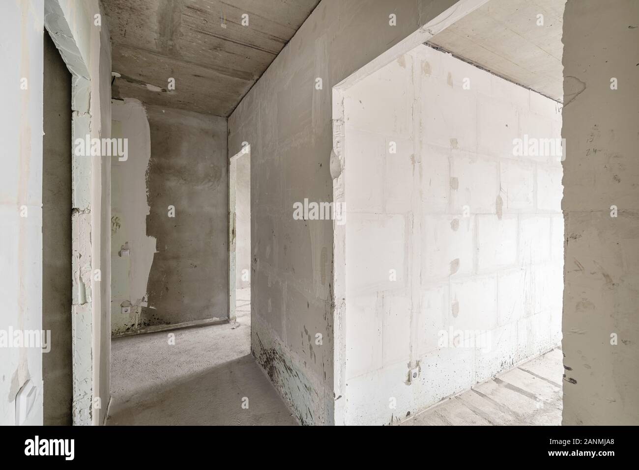 Empty interior for design, gray concrete wall. Empty room. Space for ...