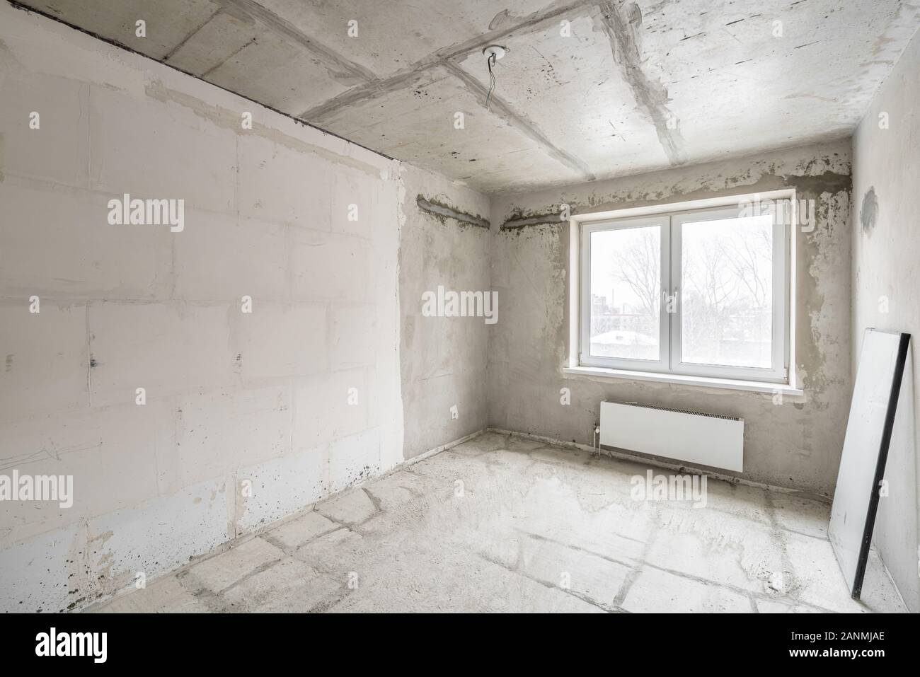 Empty interior for design, gray concrete wall. Empty room. Space for ...