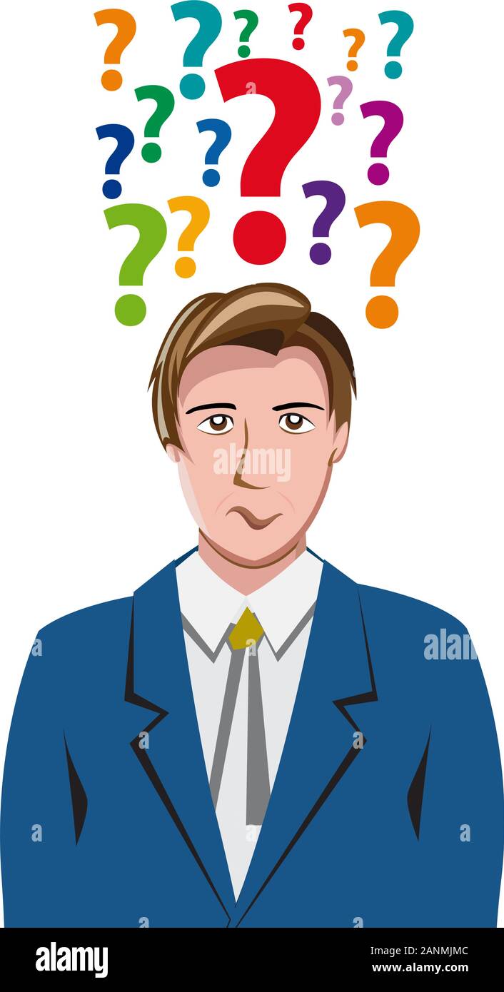 Vector Human Doubt, question mark in the head Stock Vector Image & Art ...