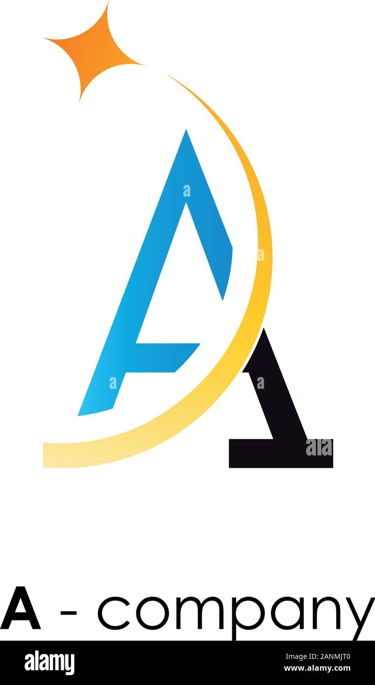 Vector sign letter A with star Stock Vector Image & Art - Alamy