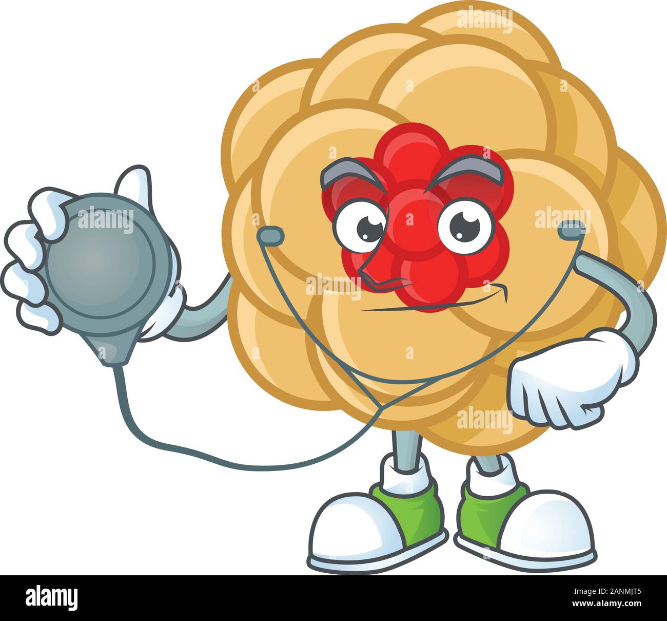 Chinese gold flower cartoon character style in a Doctor costume with ...