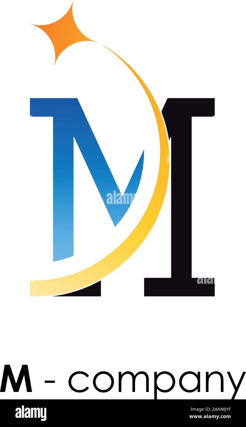 Vector sign letter M with star Stock Vector Image & Art - Alamy