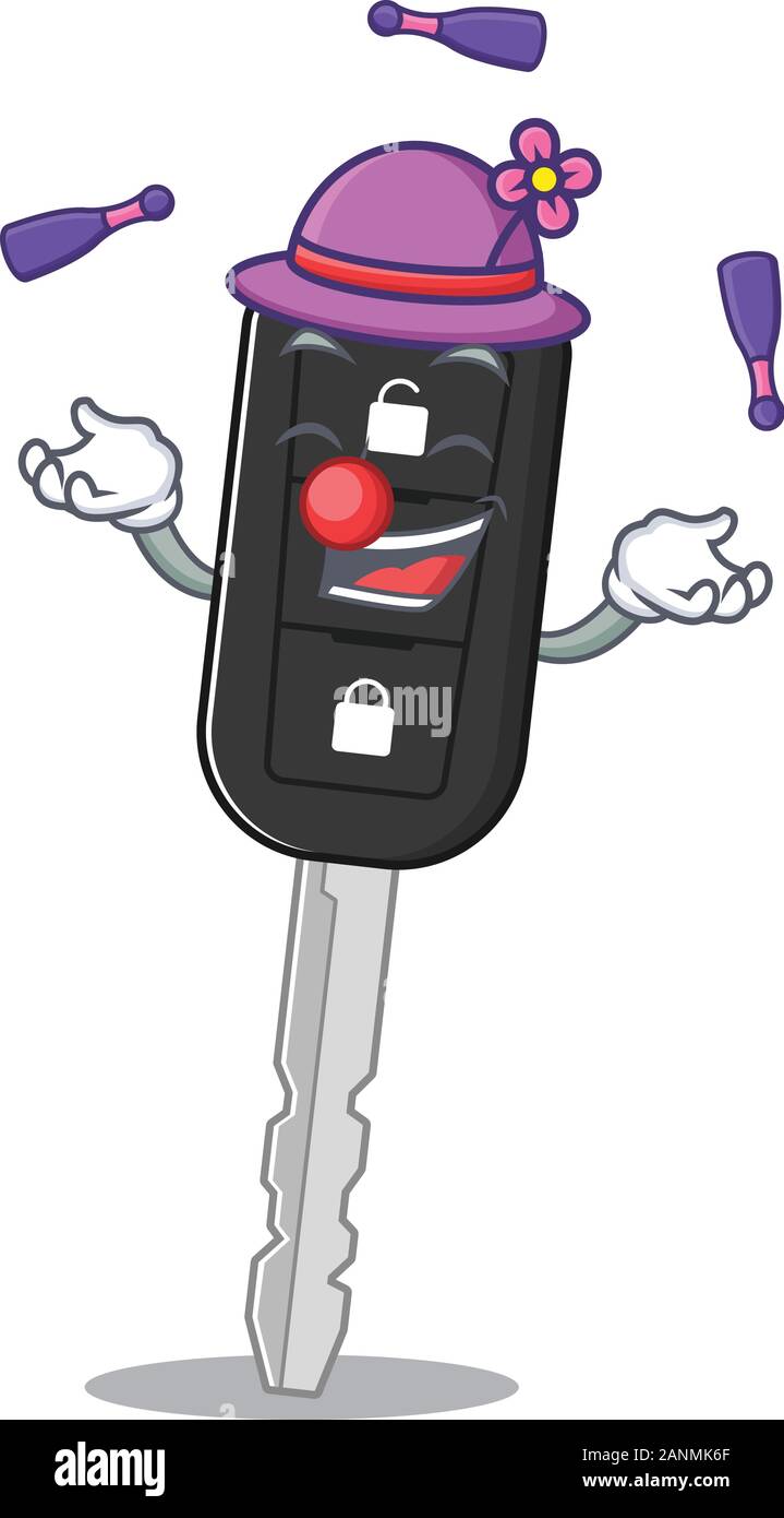 Smart car key cartoon character design playing Juggling Stock Vector ...