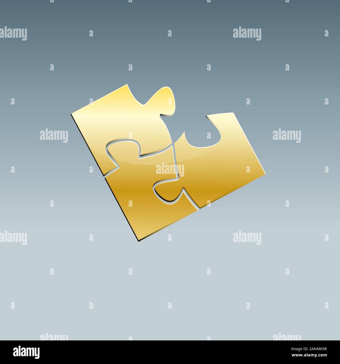 Gold puzzle piece Stock Vector Images - Alamy