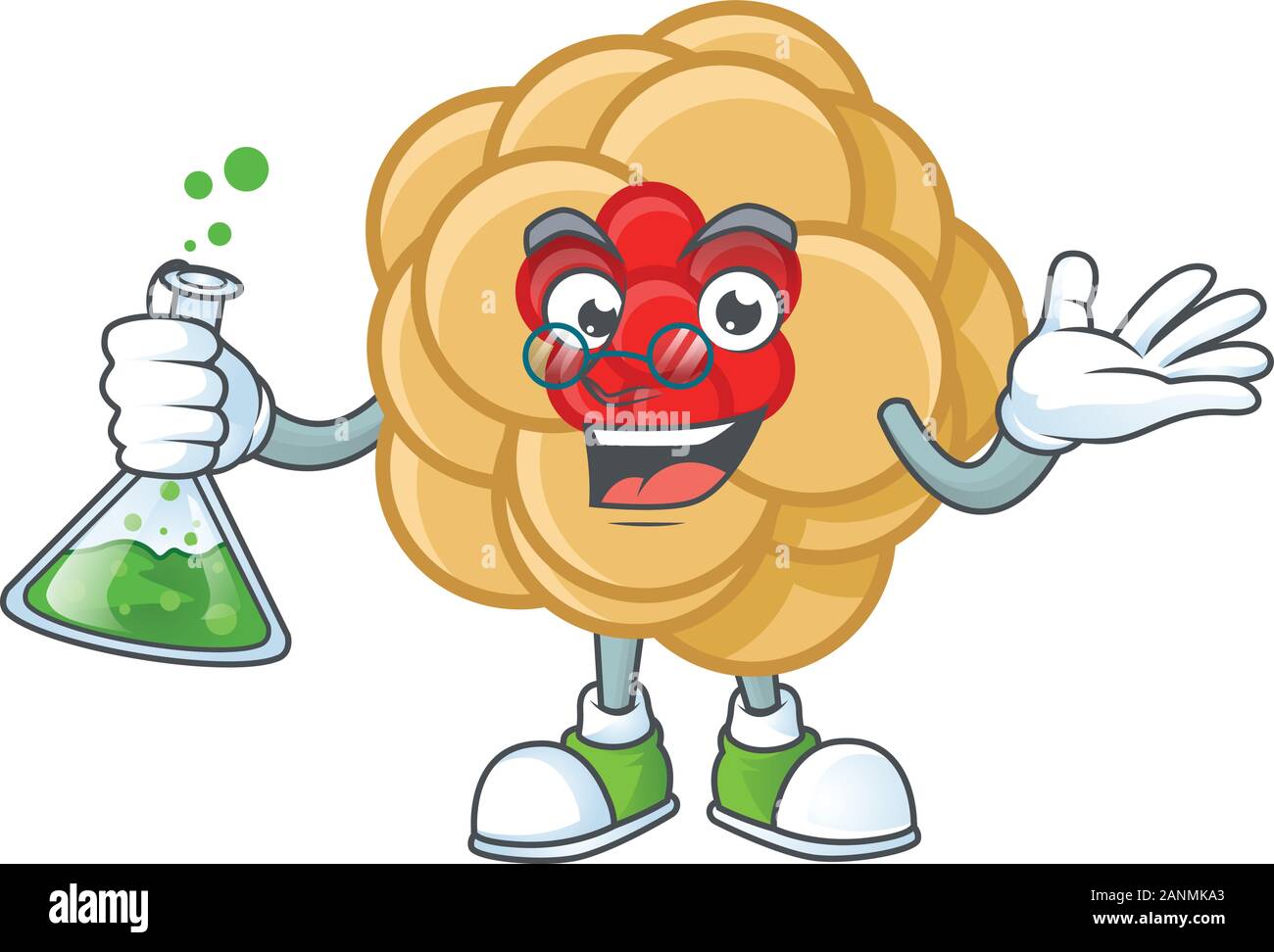 Smart Professor chinese gold flower cartoon character with glass tube ...