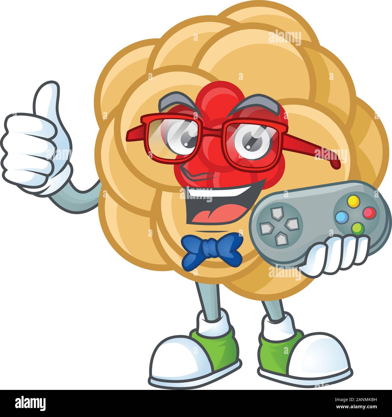 Smiley gamer chinese gold flower cartoon mascot style Stock Vector ...