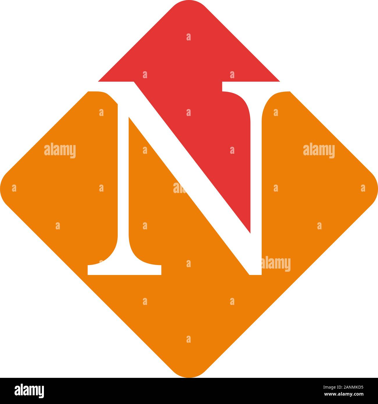 Vector color sign initial letter N Stock Vector Image & Art - Alamy