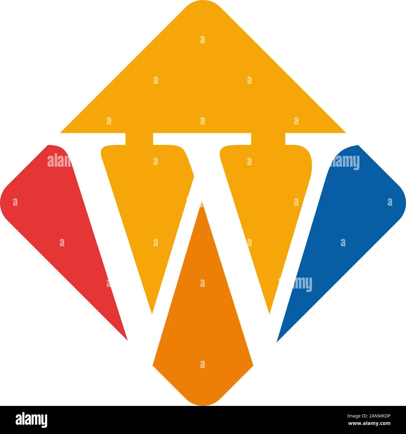 Vector color sign initial letter W Stock Vector Image & Art - Alamy