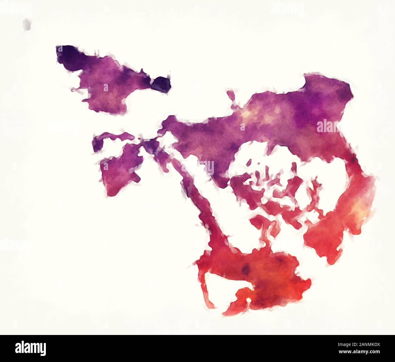 Koror state watercolor map of Palau Stock Photo - Alamy