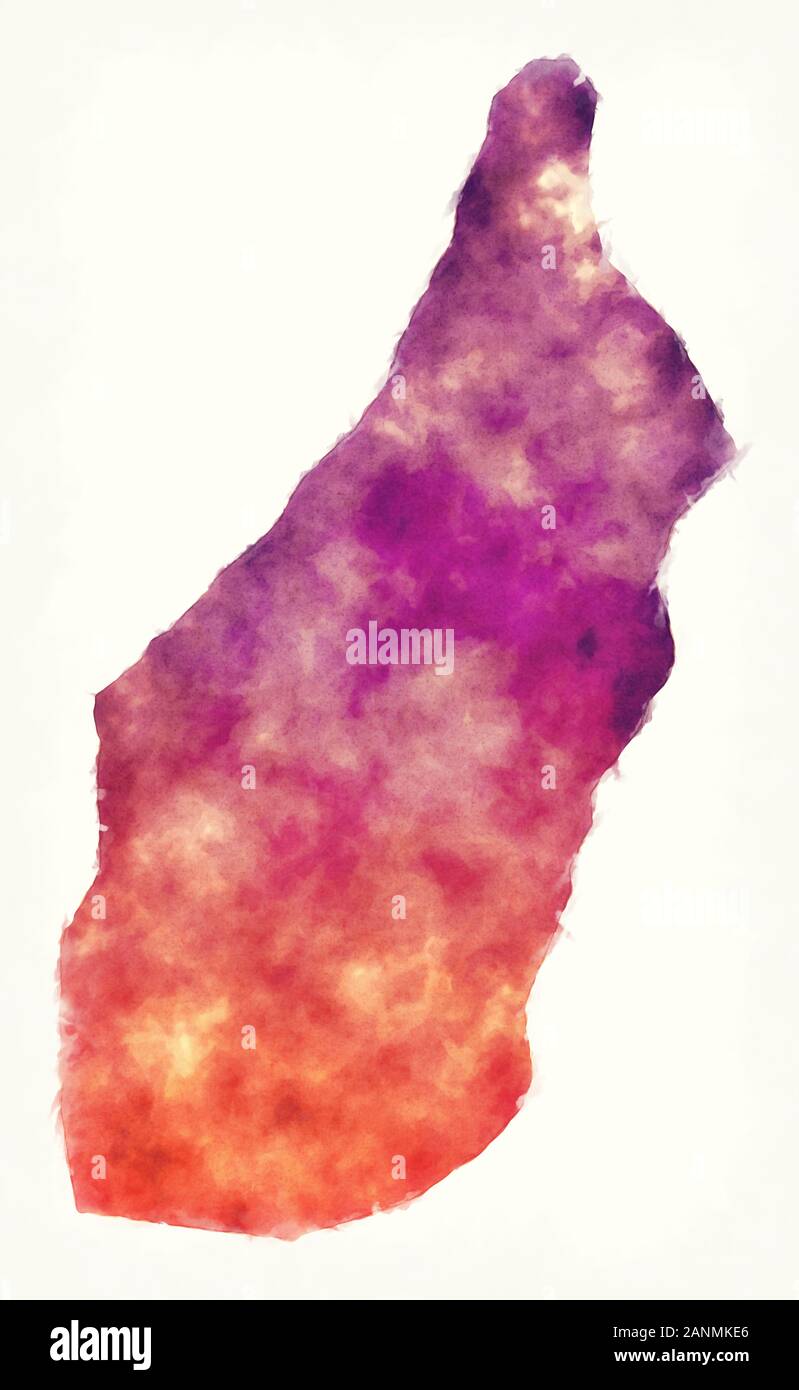 Hatohobei state watercolor map of Palau Stock Photo - Alamy