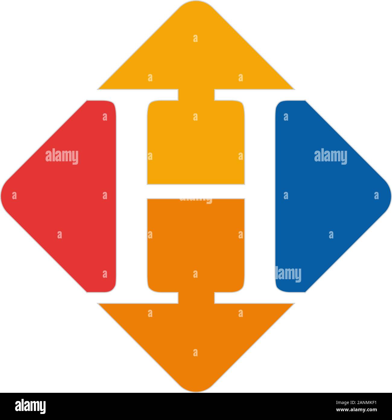 Vector color sign initial letter H Stock Vector Image & Art - Alamy