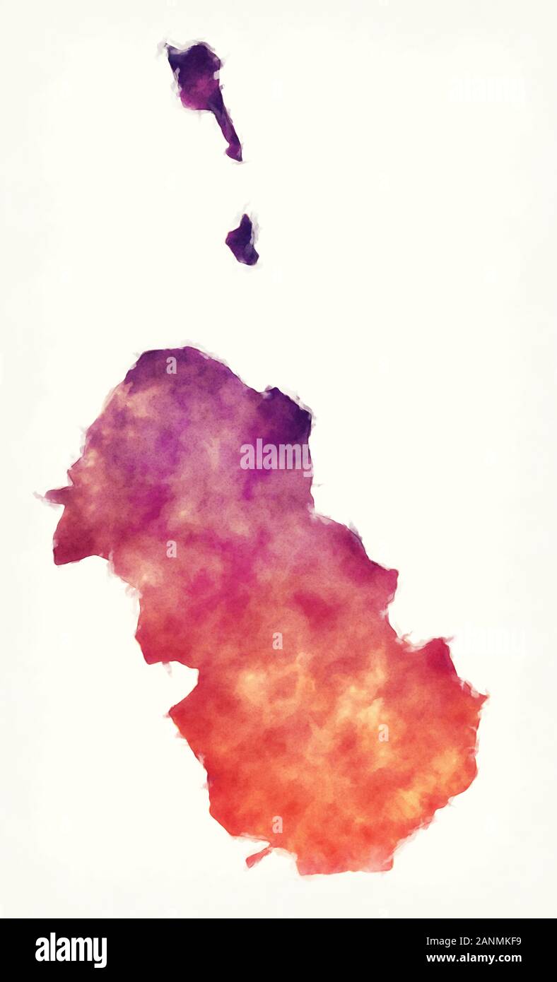 Ngarchelong state watercolor map of Palau Stock Photo - Alamy