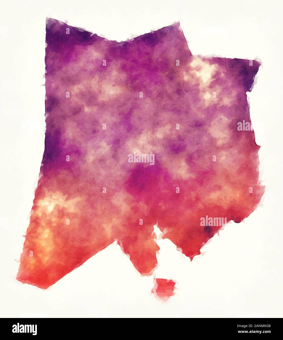 Ngiwal state watercolor map of Palau Stock Photo - Alamy