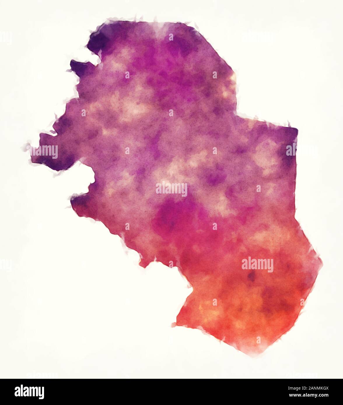 Aimeliik state watercolor map of Palau Stock Photo - Alamy