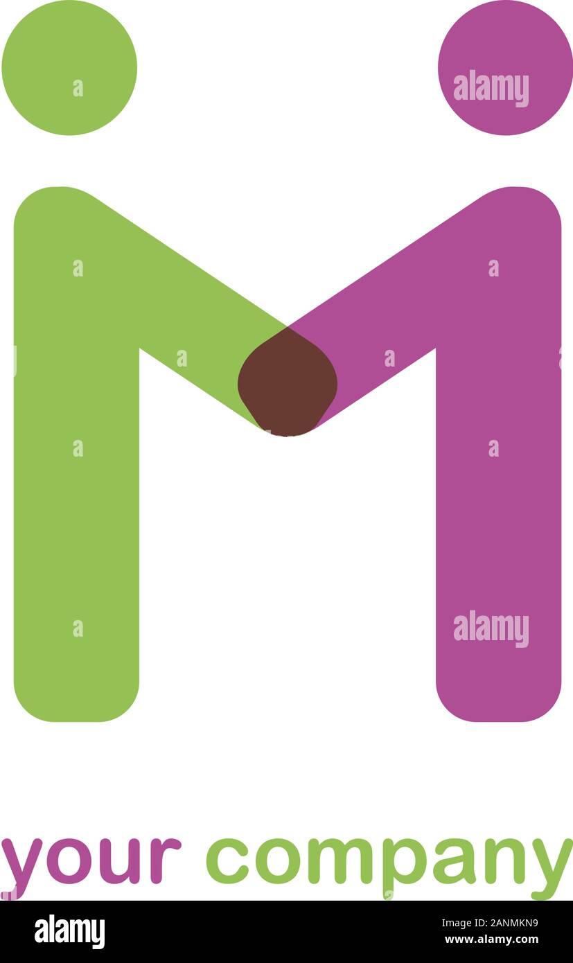 Vector sign letter M, friendship Stock Vector Image & Art - Alamy