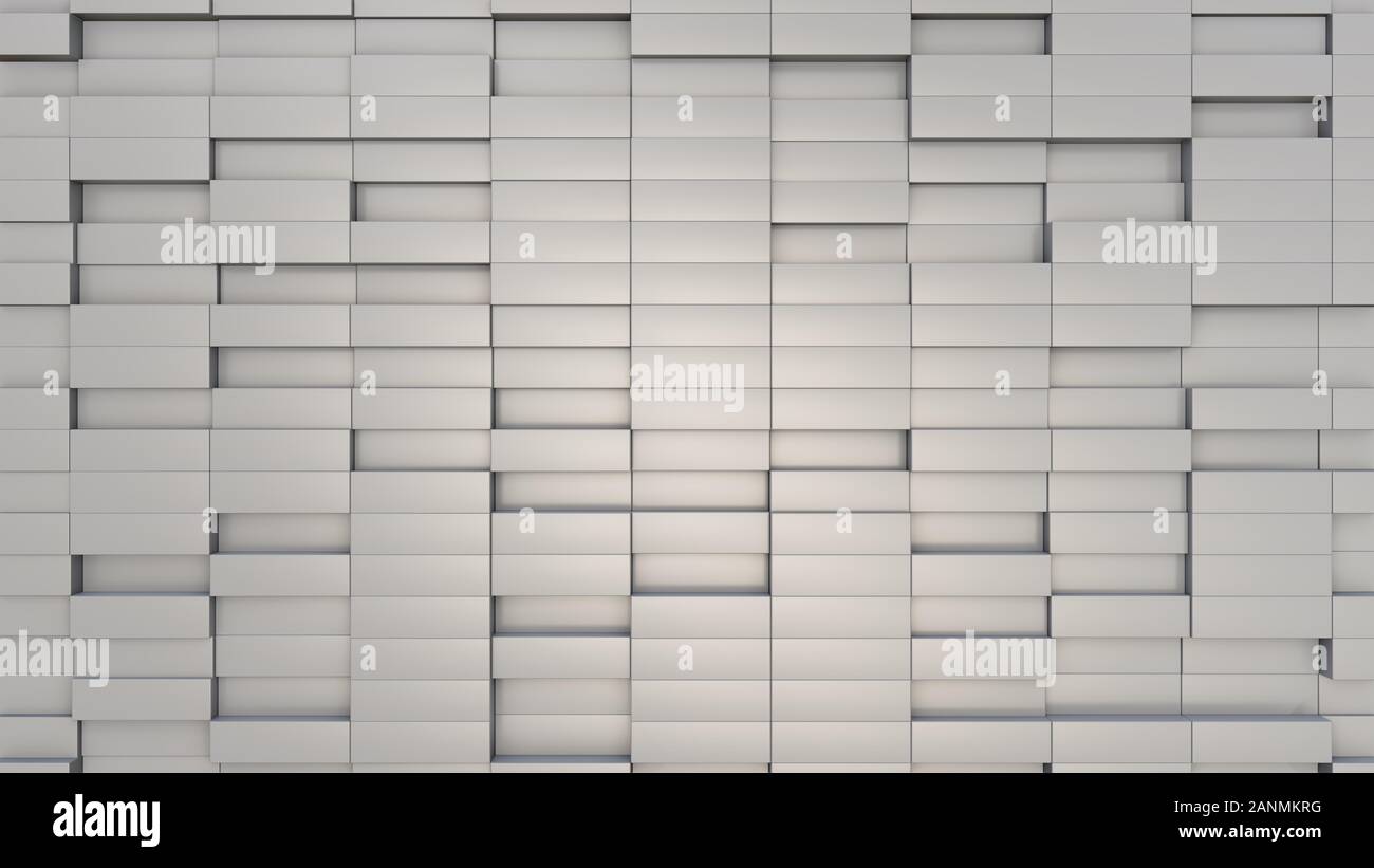 Abstract 3D illustration of white cubes background. Random displacement. Good background Stock ...