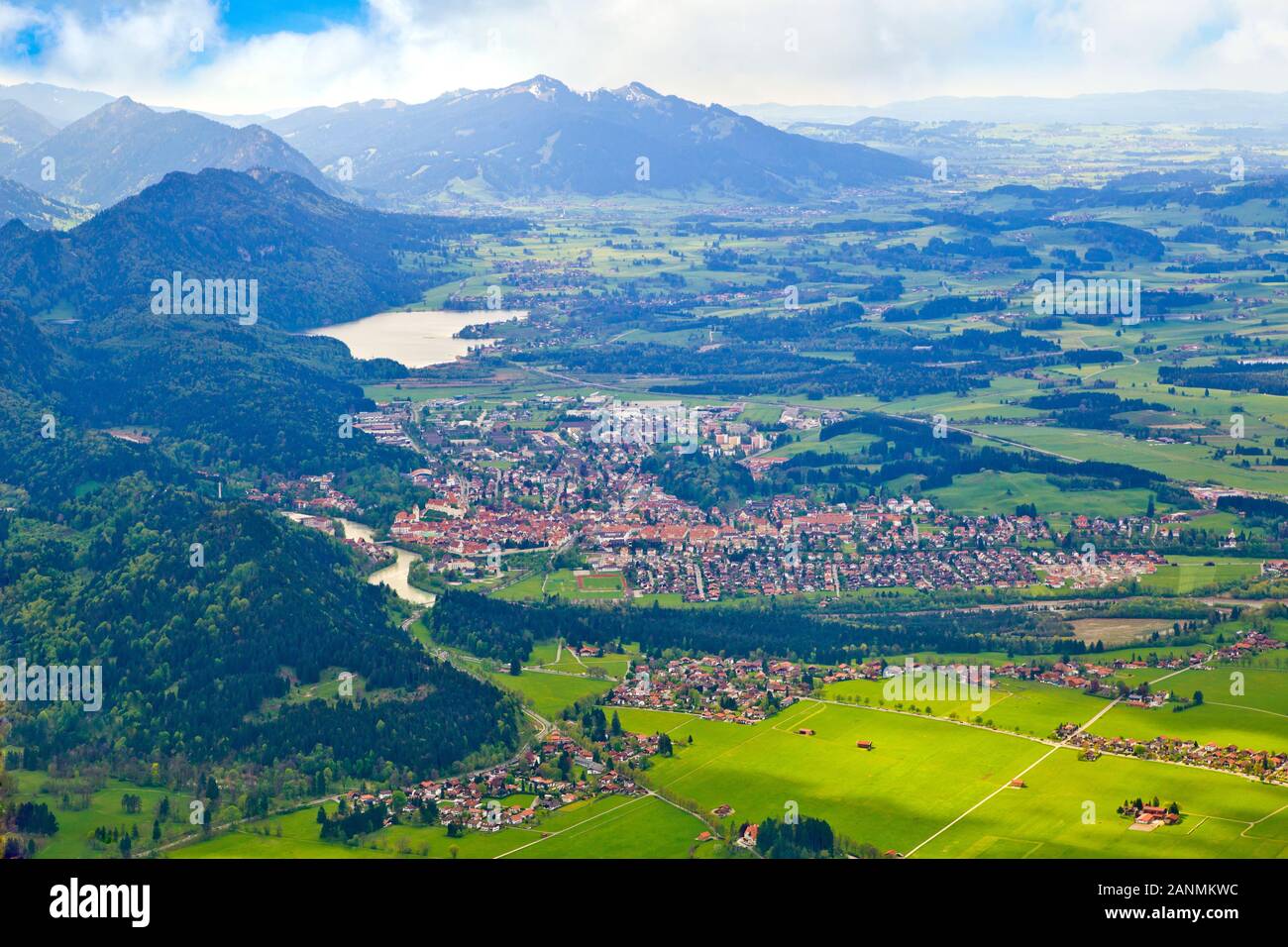Landscape between Schwangau and Fussen towns, Germany Stock Photo - Alamy
