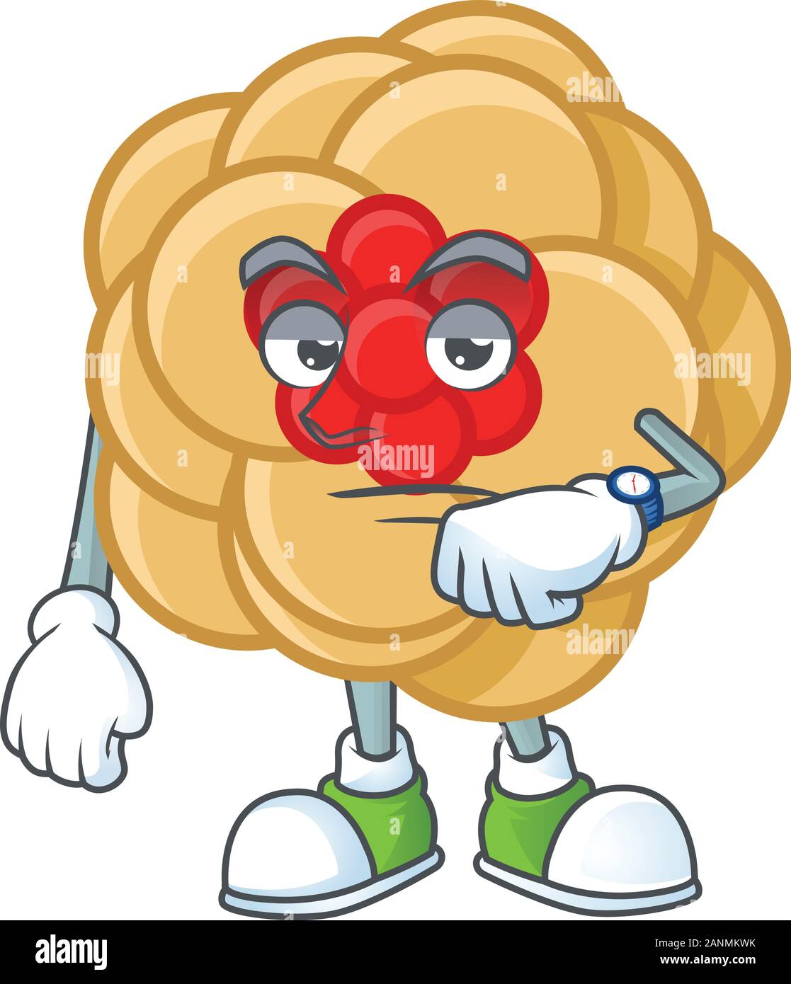 cartoon character design of chinese gold flower on a waiting gesture ...