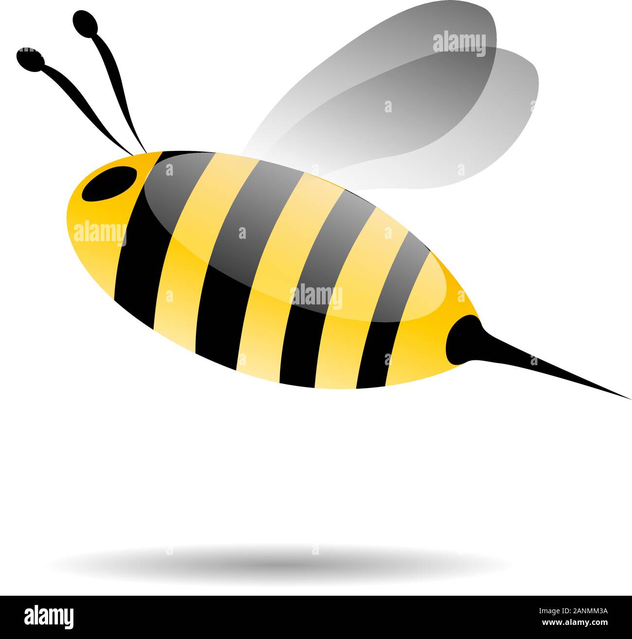 Vector sign abstract flying bee Stock Vector Image & Art - Alamy
