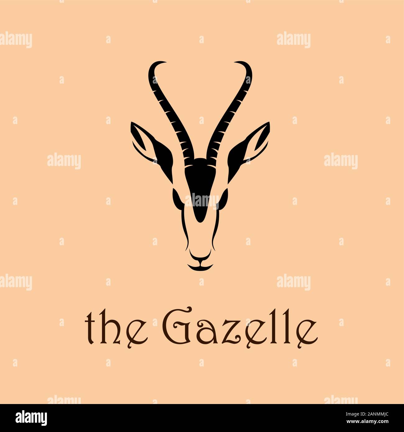 Vector sign abstract head of African gazelle Stock Vector Image & Art ...