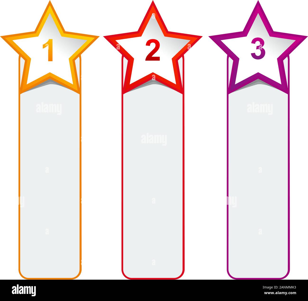 Vector faq labels, three options with stars Stock Vector Image & Art - Alamy