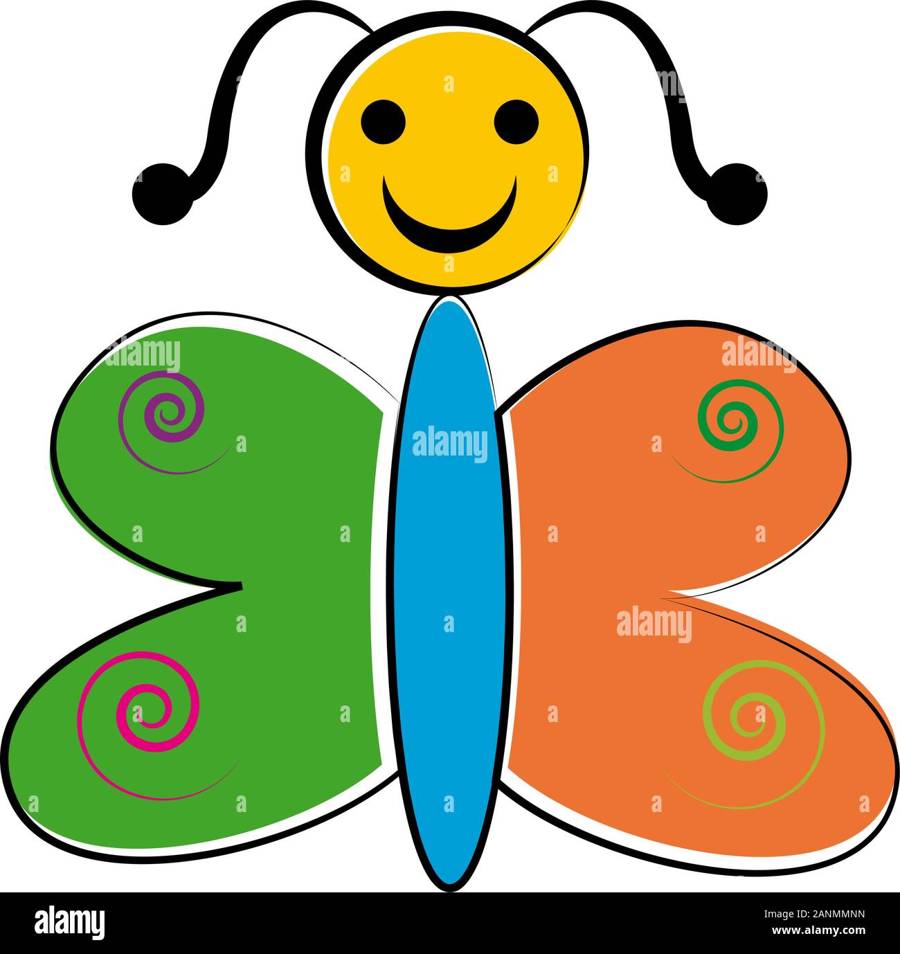 Vector sign abstract happy butterfly Stock Vector Image & Art - Alamy