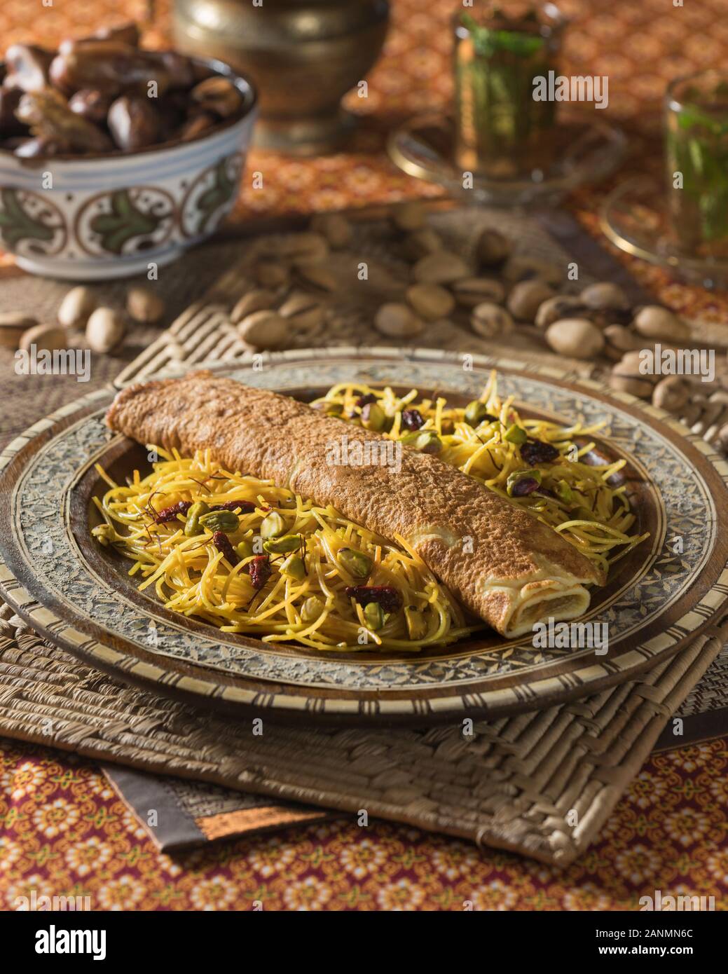 Balaleet. Traditional Arabic vermicelli dish. Middle East Food Stock ...
