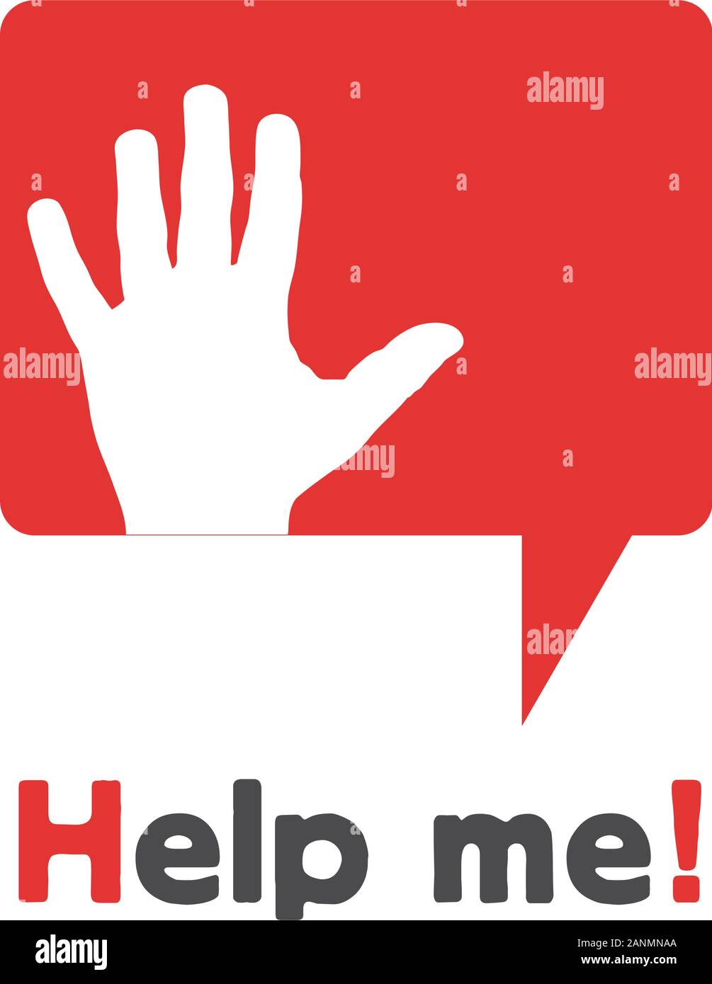 Vector sign speak, cloud with help me Stock Vector Image & Art - Alamy