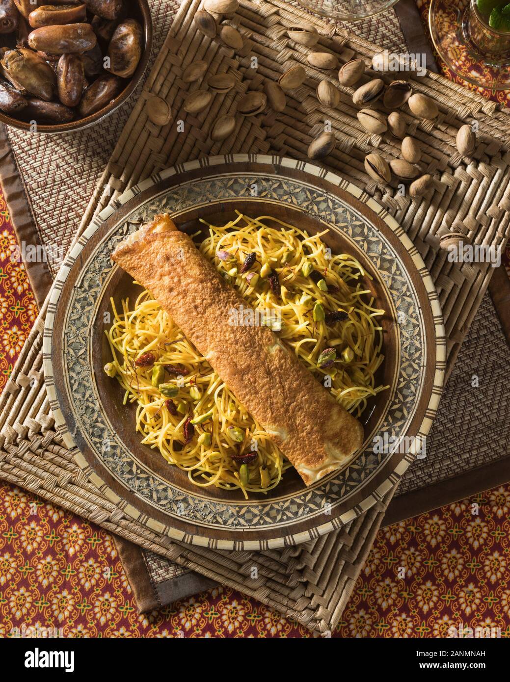 Balaleet. Traditional Arabic vermicelli dish. Middle East Food Stock ...