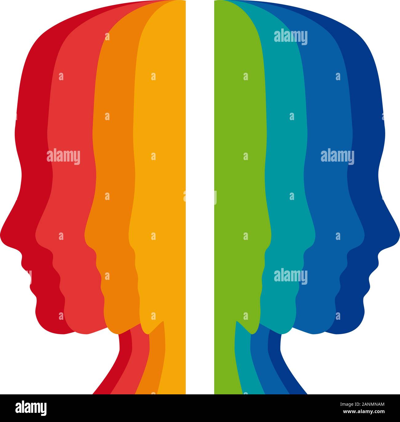 Vector sign psychologist, colored heads Stock Vector Image & Art - Alamy