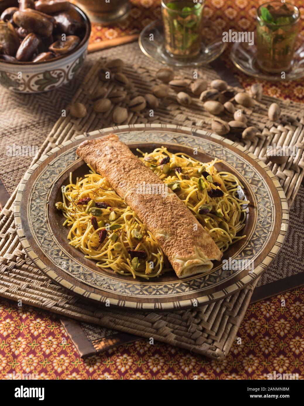 Balaleet. Traditional Arabic vermicelli dish. Middle East Food Stock ...