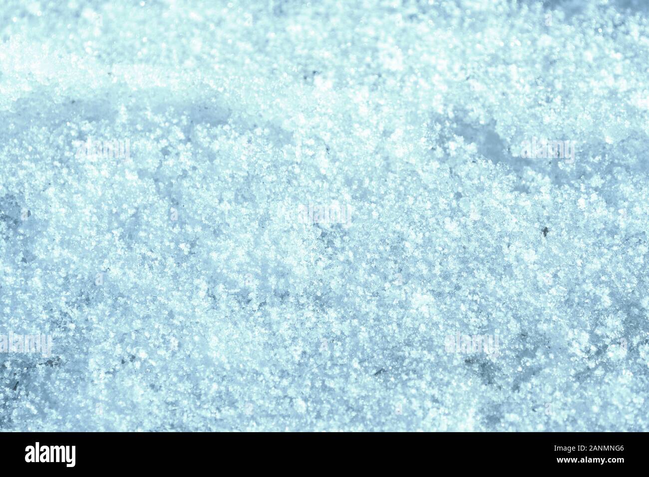 Wet spring snow texture close up. Natural abstract background blue ...