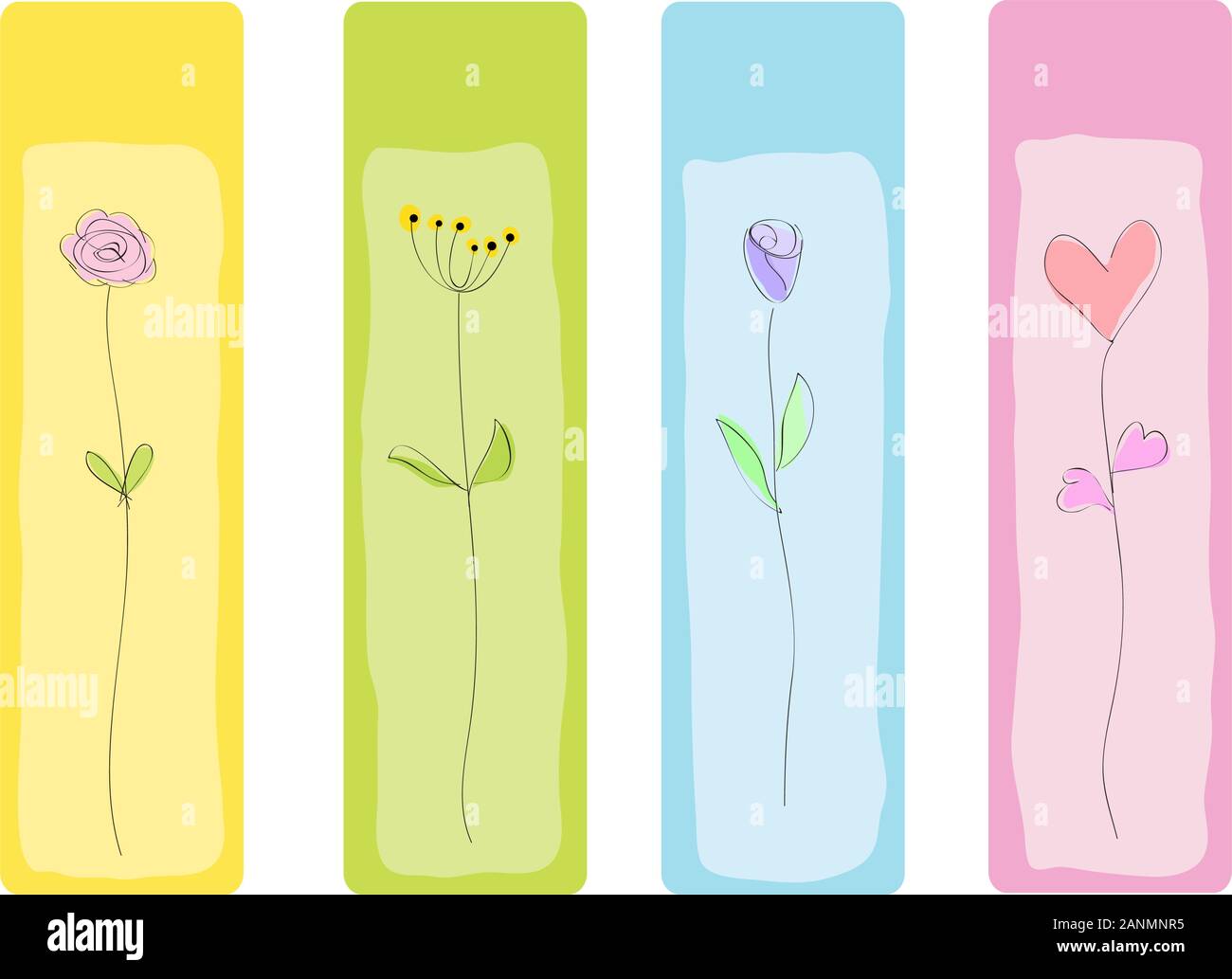 Vector drawing abstract floral bookmark Stock Vector Image & Art - Alamy