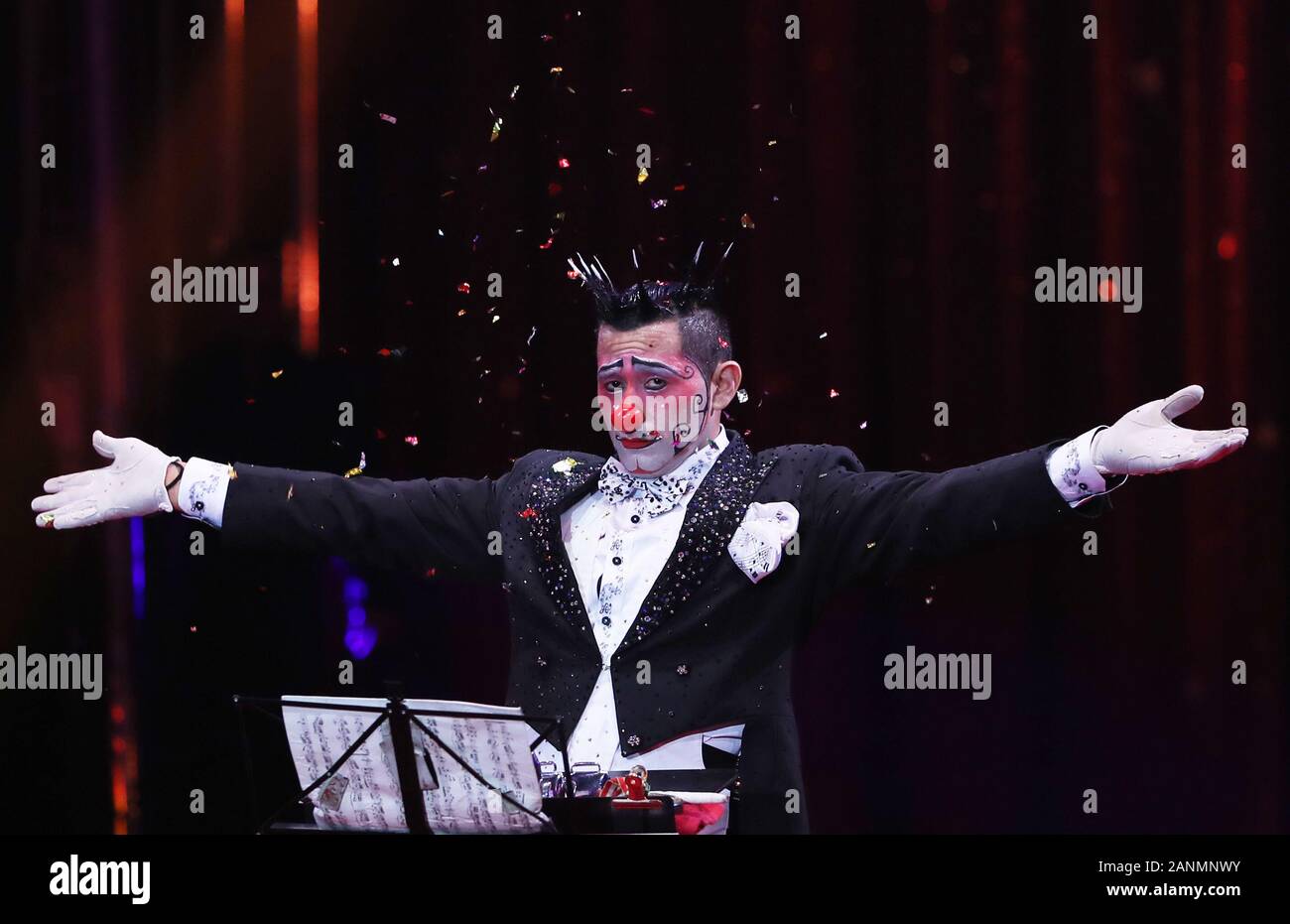 Monte Carlo. 17th Jan, 2020. Clown Henry Ayala performs during the 44th ...