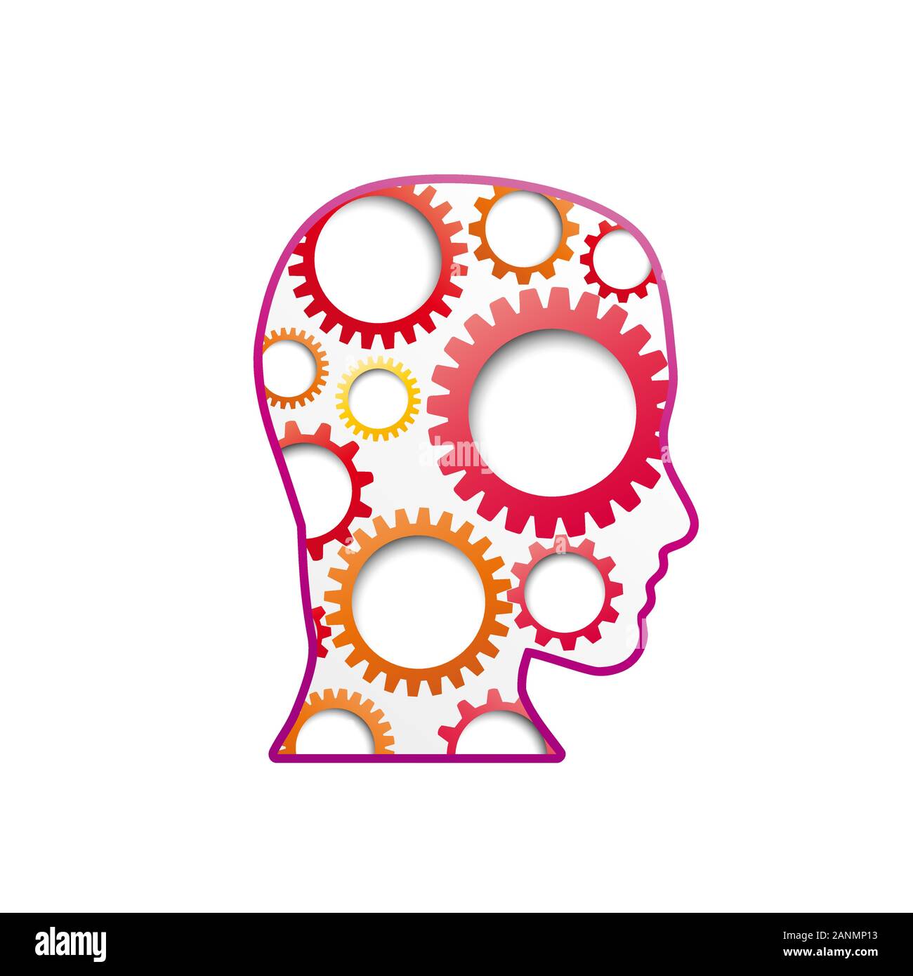 Gear in head icon Stock Vector Images - Alamy