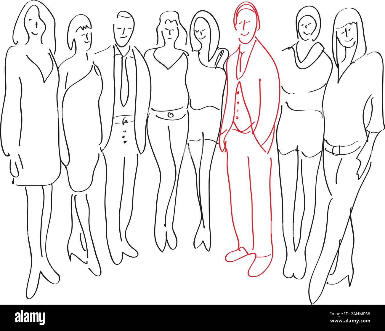 Vector drawing abstract teamwork Stock Vector Image & Art - Alamy