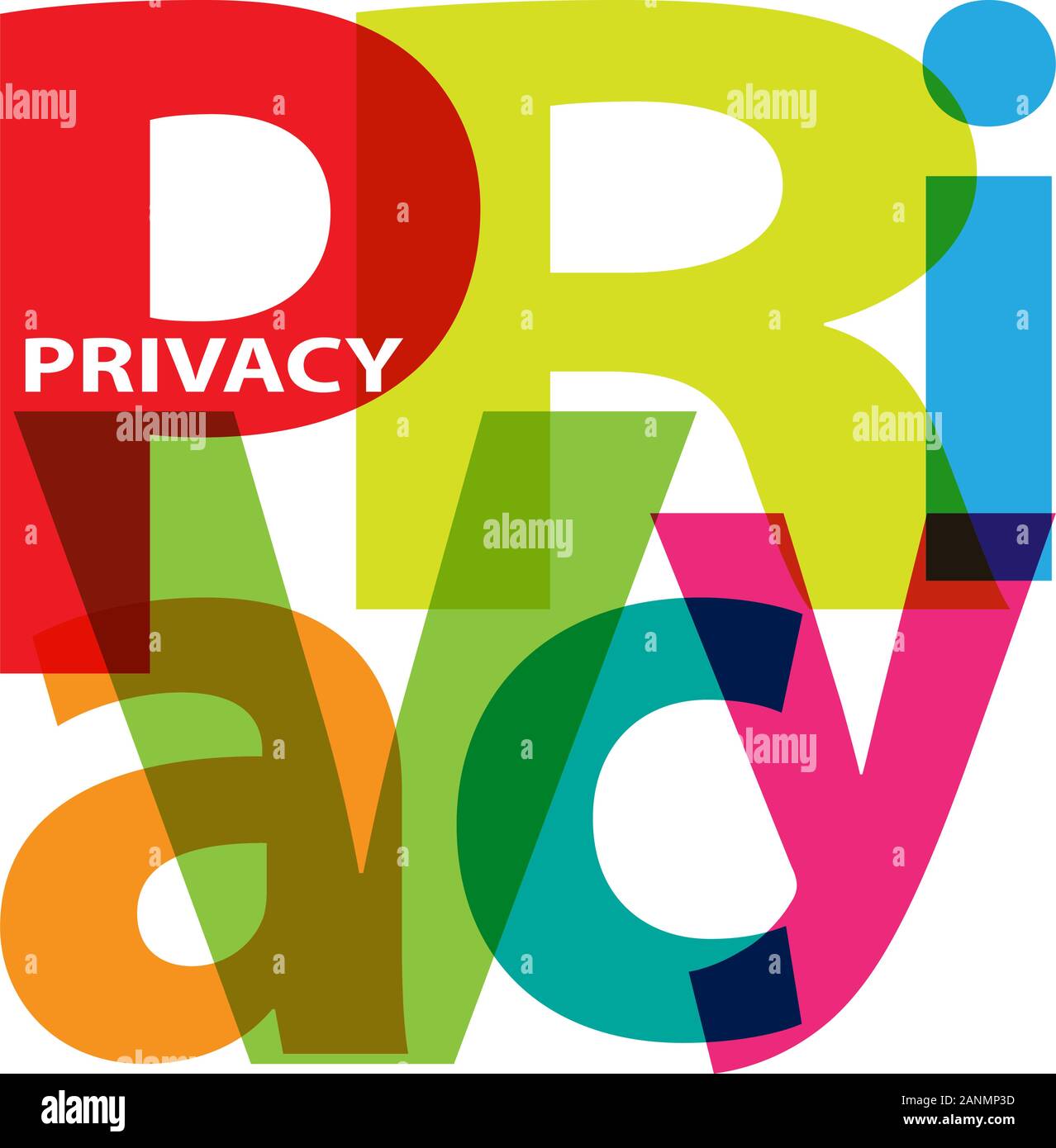 Vector Privacy. Broken text Stock Vector Image & Art - Alamy