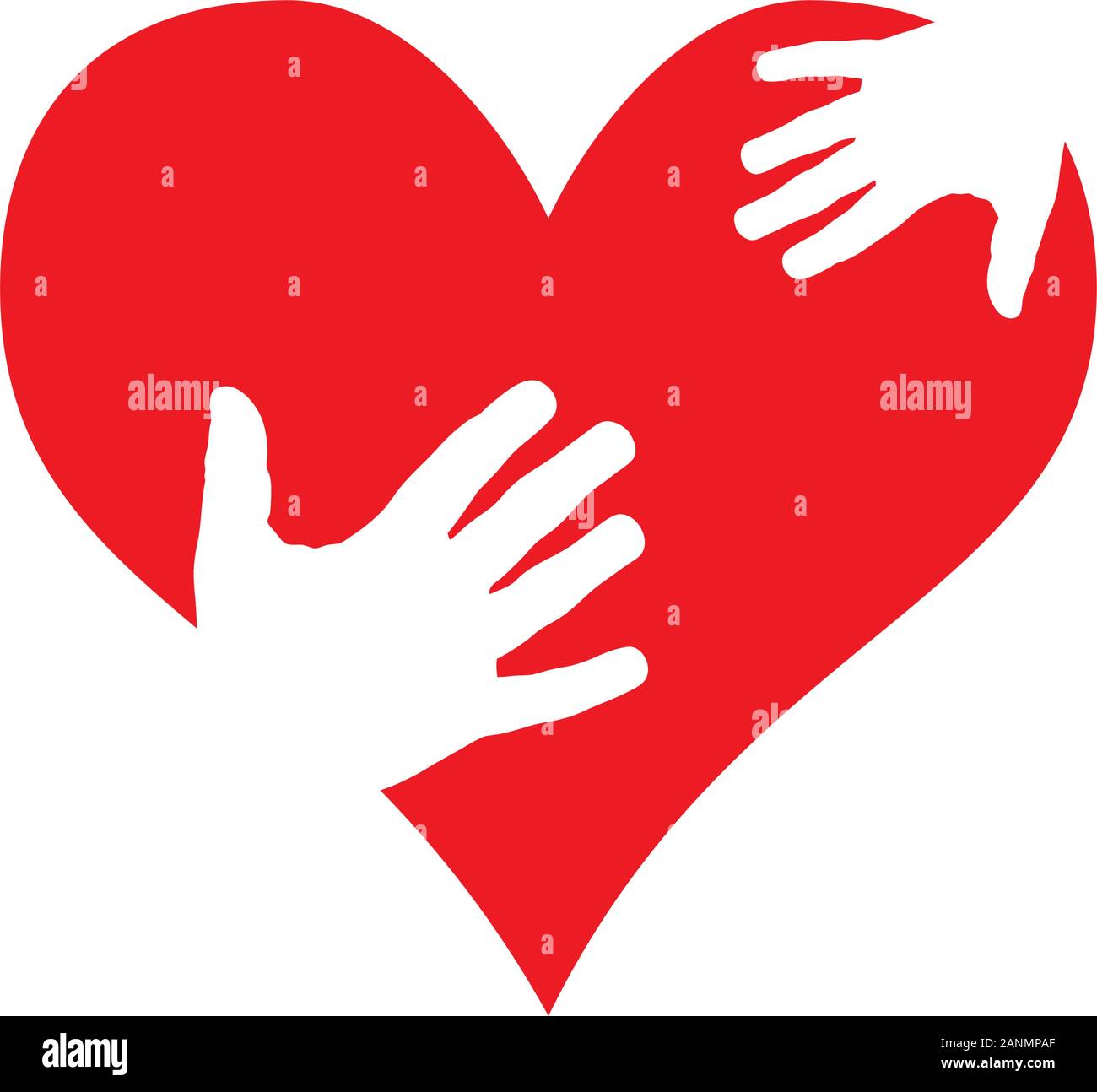 Crowd hands heart sign Stock Vector Images - Alamy