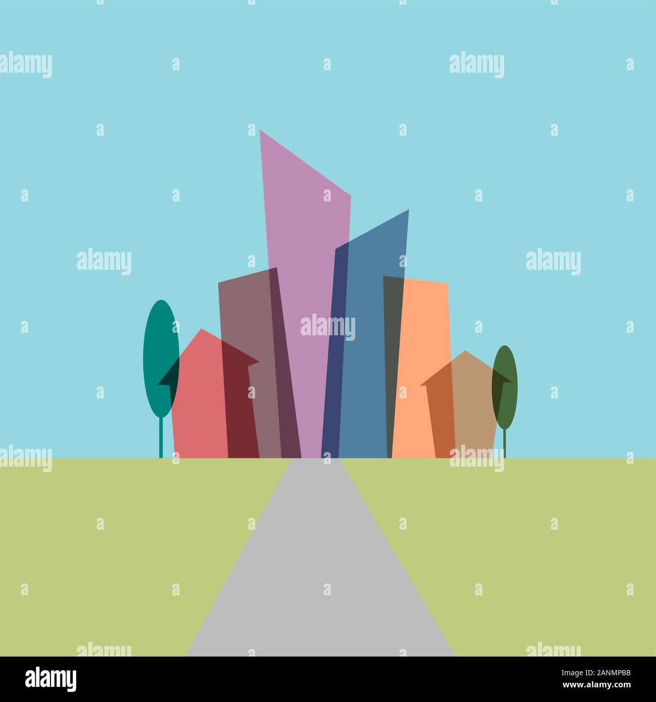 Flat city in abstract shapes Stock Vector Image & Art - Alamy