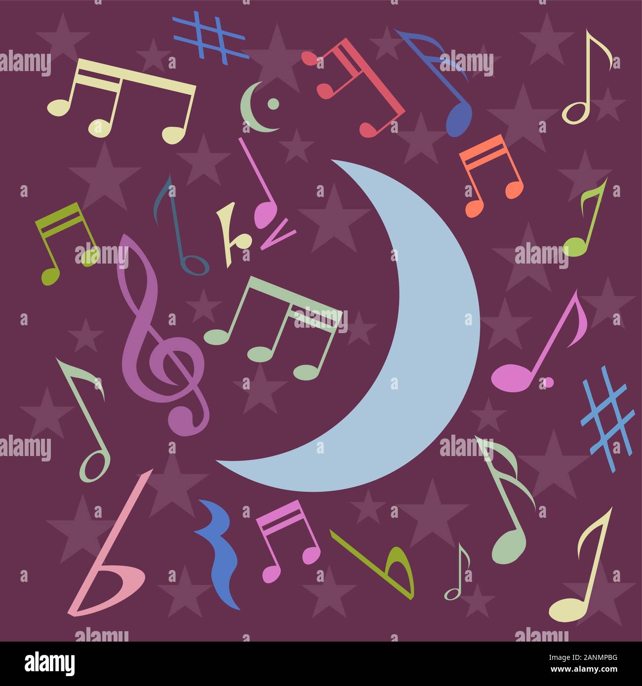 Moonlight and melody Stock Vector Images - Alamy