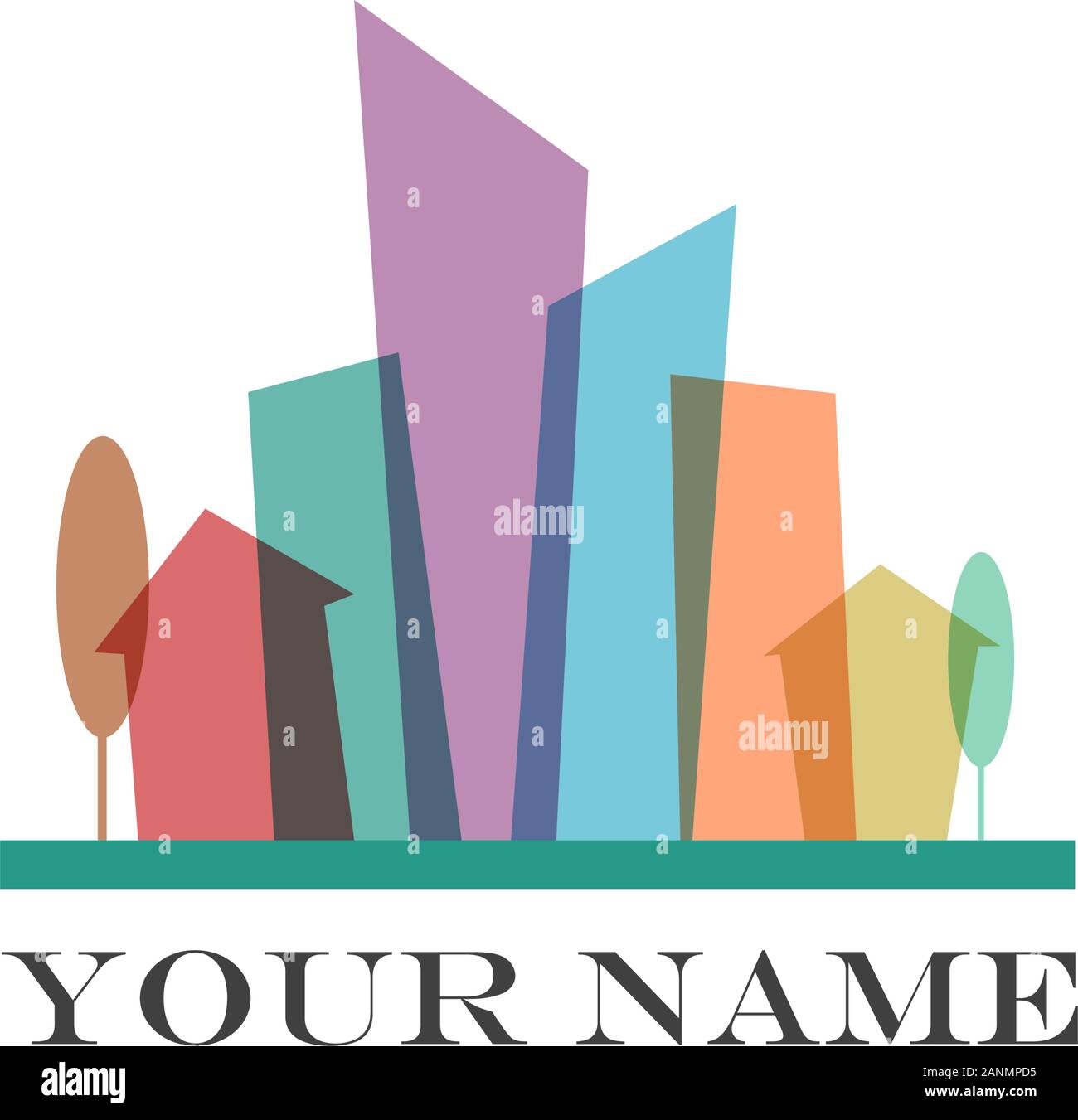 Downtown suburb flat city Cut Out Stock Images & Pictures - Alamy